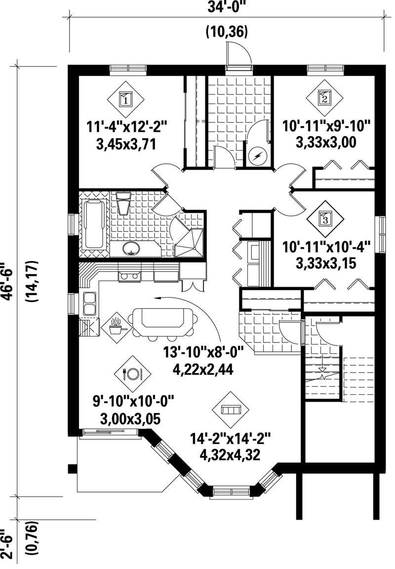Multi-Level, Multi-Unit House Plans - Home Design PI-40343 # 17901