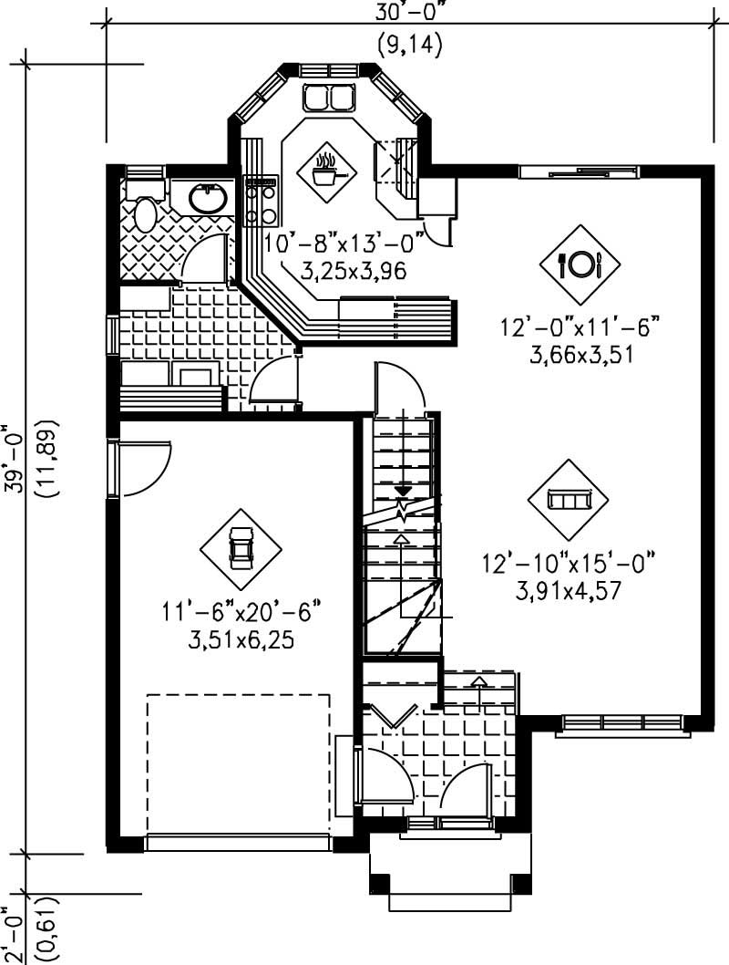 Multi-Level, Traditional House Plans - Home Design PI-20288 # 12903