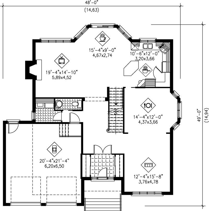 Multi-Level House Plans - Home Design PI-20451 # 12221