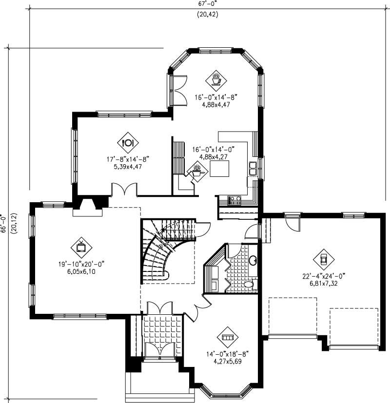 Multi-Level House Plan - 4 Bedrms, 3.0 Baths - 4,014 Sq Ft - Plan #157-1439