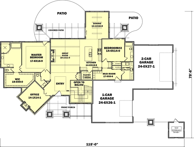 Luxury House - 2 Bedrms, 2.5 Baths - 3071 Sq Ft - Plan #161-1139