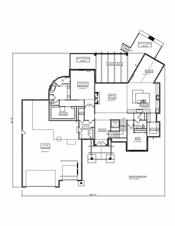 Contemporary Floor Plan - 5 Bedrms, 4.5 Baths - 4146 Sq Ft - #161-1206