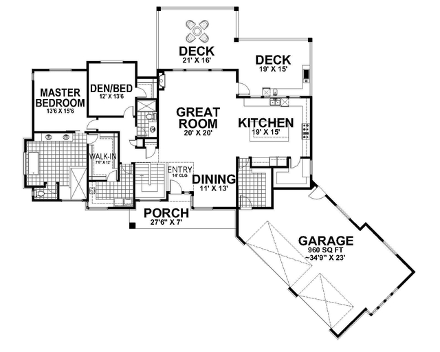 Contemporary Plan, 2-5 Bedrms, 2-4 Baths, 2381-4762 Sq Ft #162-1111