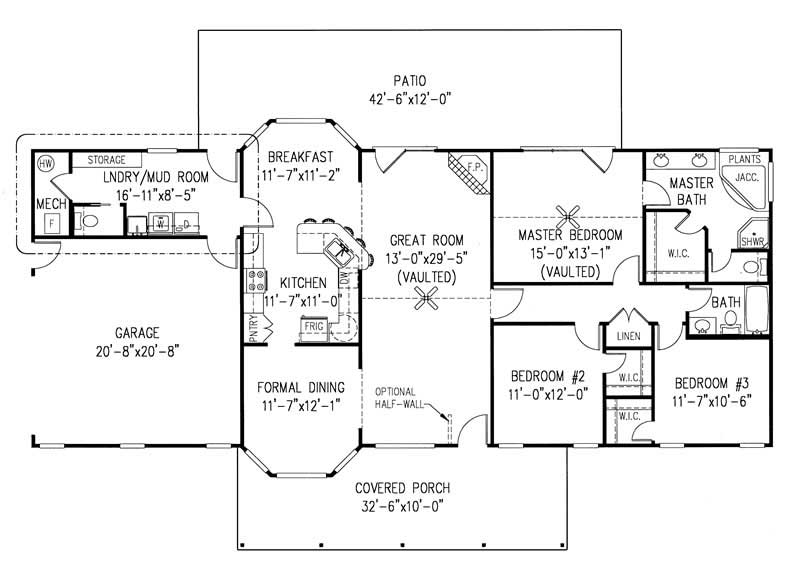 Country House Plans - Home Design UDI-D107 # 3688