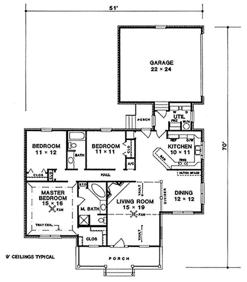Traditional, Country, European, Ranch, Cape Cod House Plans - Home Design VL-1647 # 11226