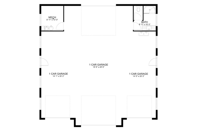Garage with 3-Car, 2316 Sq Ft | Plan #187-1222