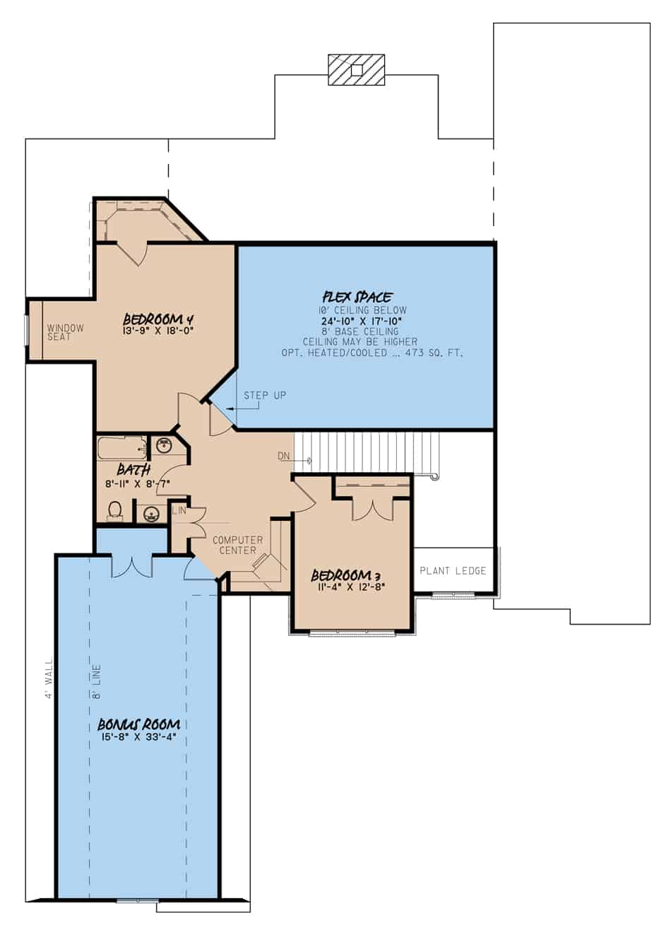 Country Home - 4 Bedrms, 3.5 Baths - 3204 Sq Ft - Plan #193-1036