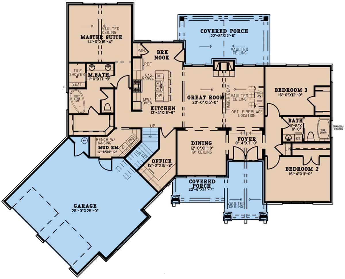 French Country Home - 3 Bedrms, 2 Baths - 2085 Sq Ft - Plan #193-1202