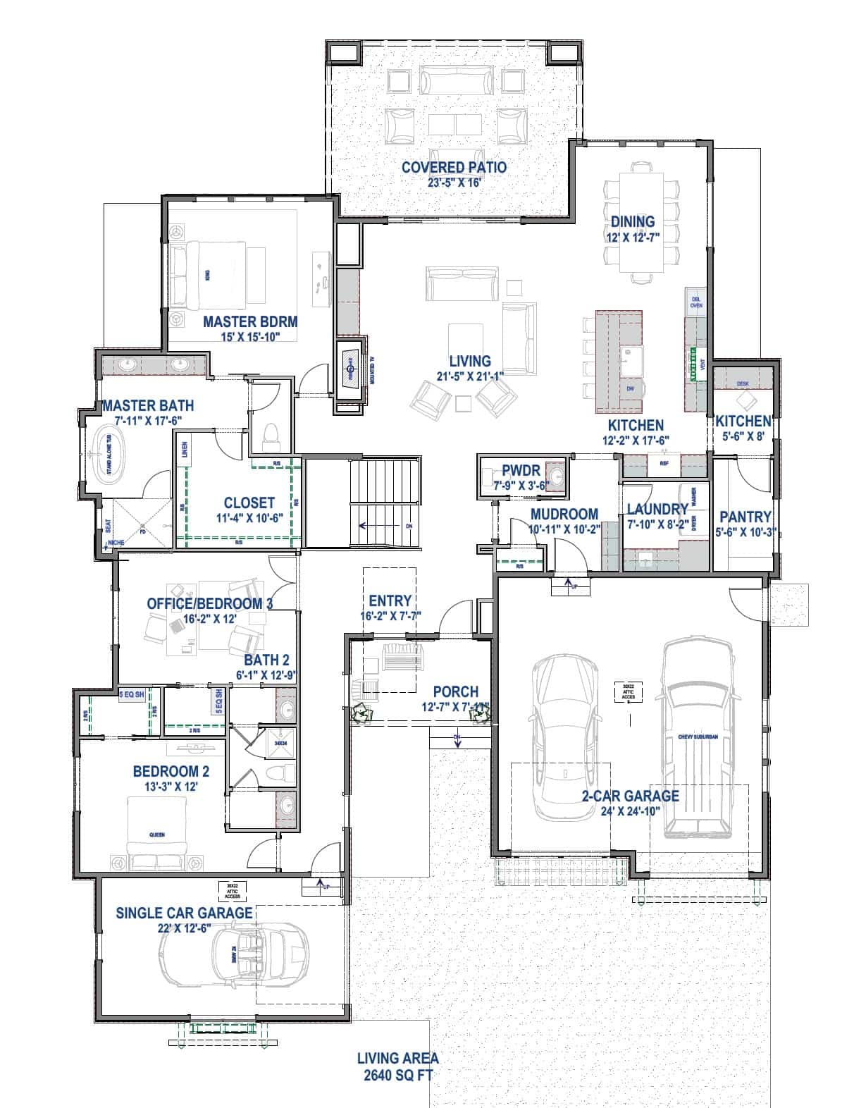 Contemporary House Plan - 5 Bedrms, 3.5 Baths - 4576 Sq Ft - #194-1060