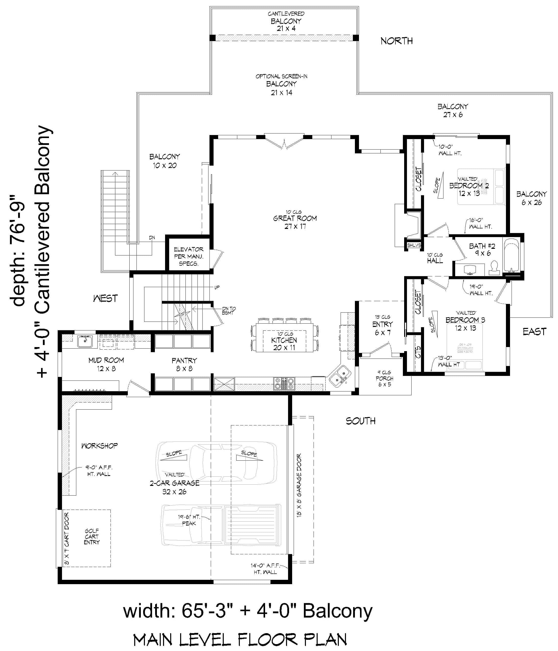 Modern House Plan with Walkout Basement and Game Room - 2758 Sq Ft, 4 ...