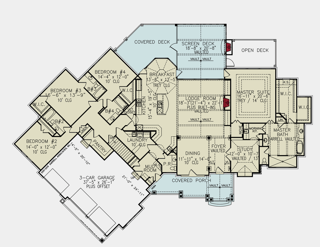 Luxury Home - 5 Bedrms, 5.5 Baths - 4851 Sq Ft - Plan #198-1133