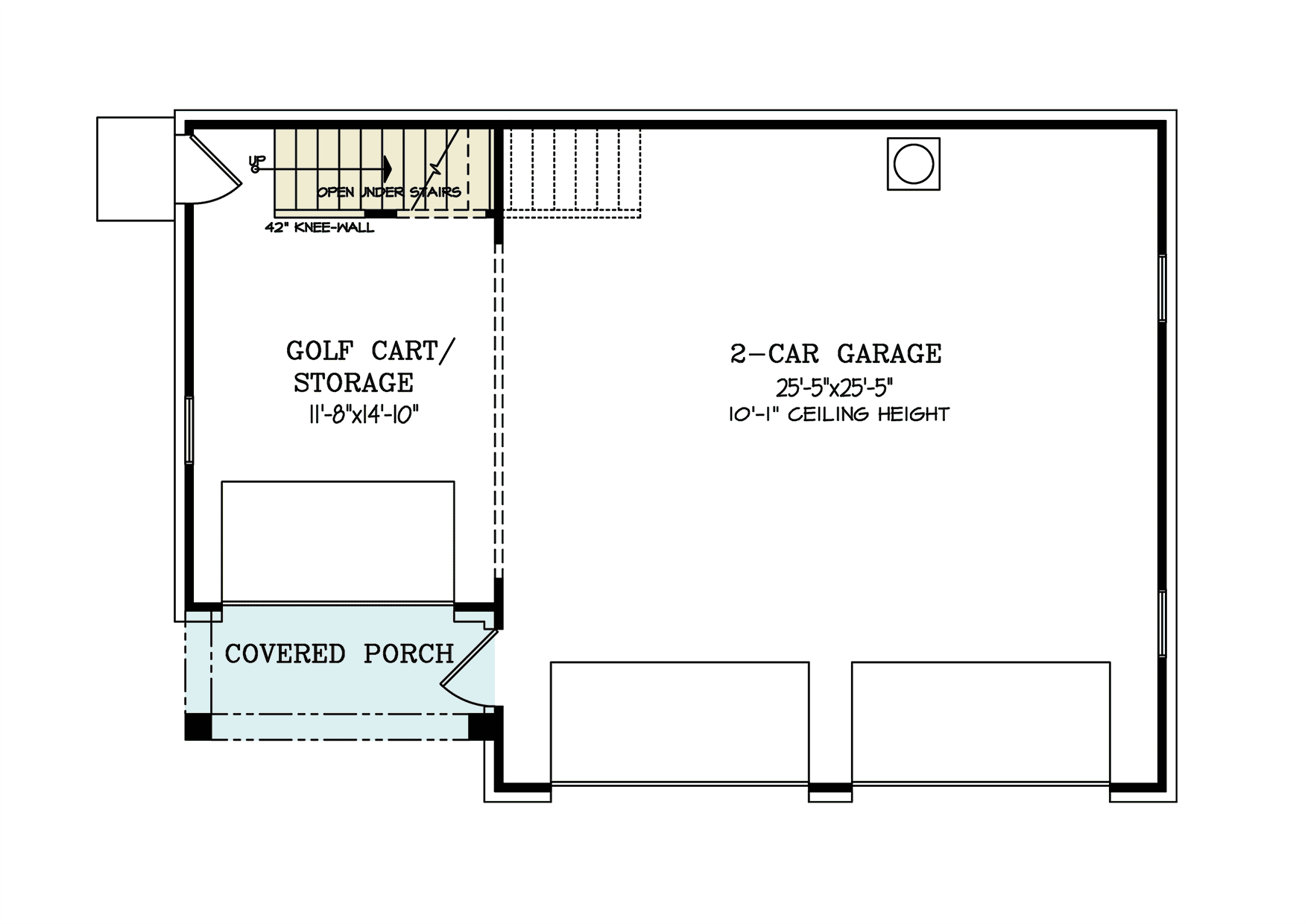 Garage w/Apartments with 2-Car, 1 Bedrm, 765 Sq Ft | Plan #198-1175