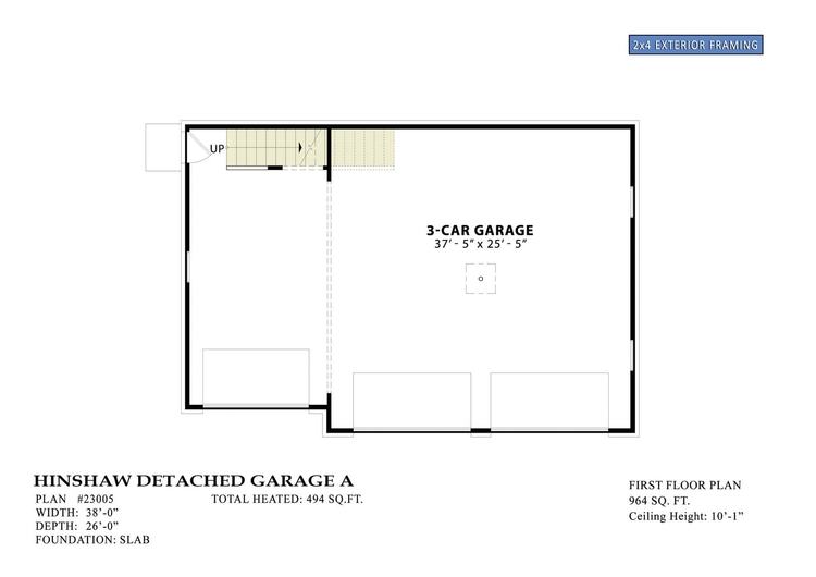 Garage w/Apartments with 3-Car, 1 Bedrm, 494 Sq Ft | Plan #198-1179