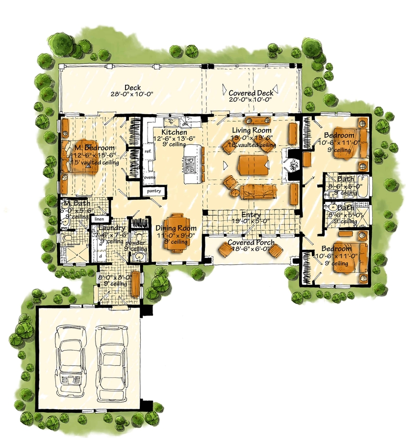 Modern Farmhouse Home Plan - 3 Bedrms, 3.5 Baths - 1892 Sq Ft - #205-1230