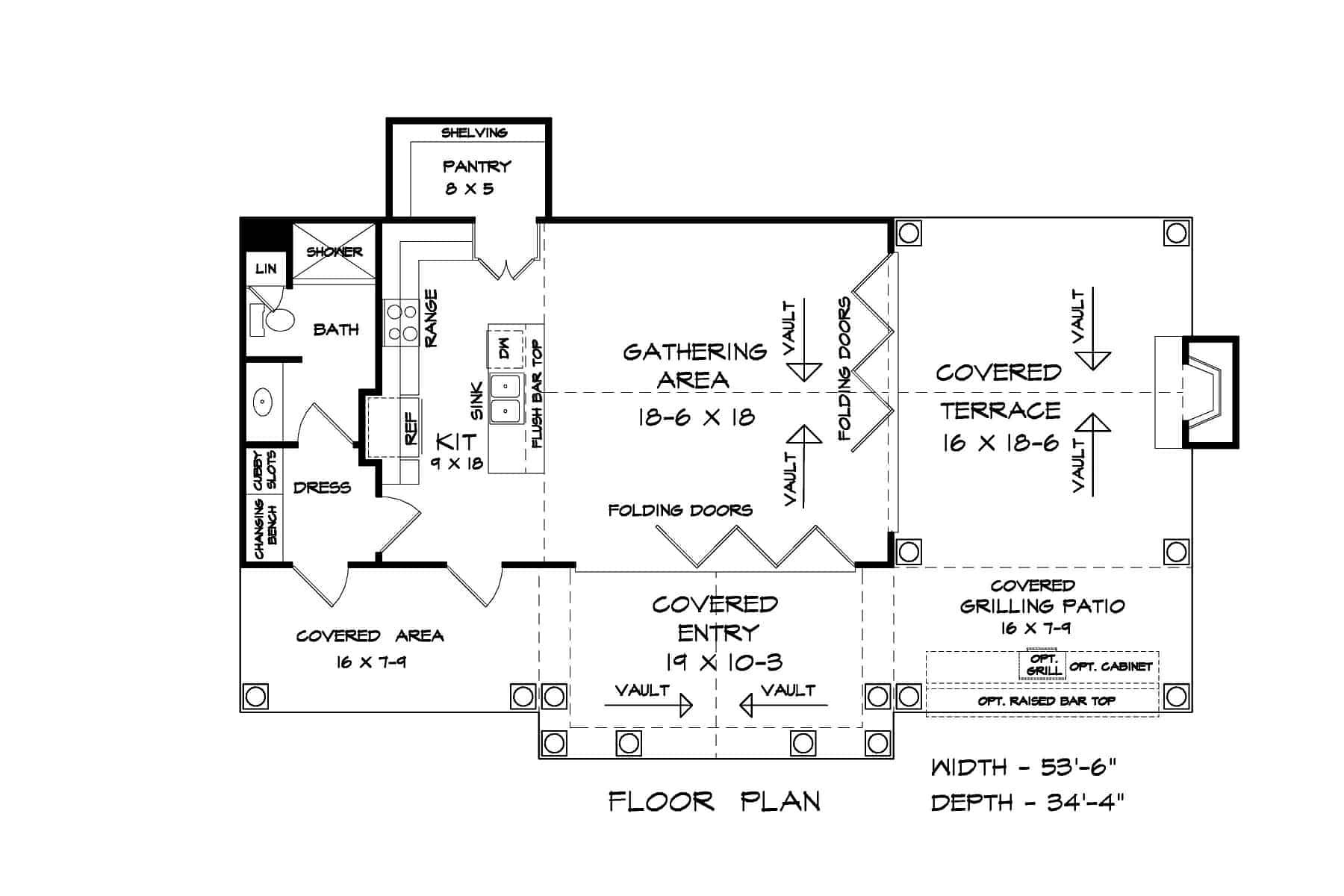 700 Sq Ft Pool House Plan | Plan #213-1025