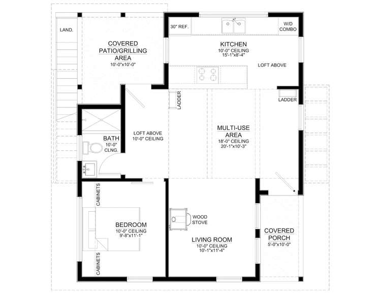 Modern House Plan - 1 Bedrms, 1 Baths - 665 Sq Ft - #216-1001