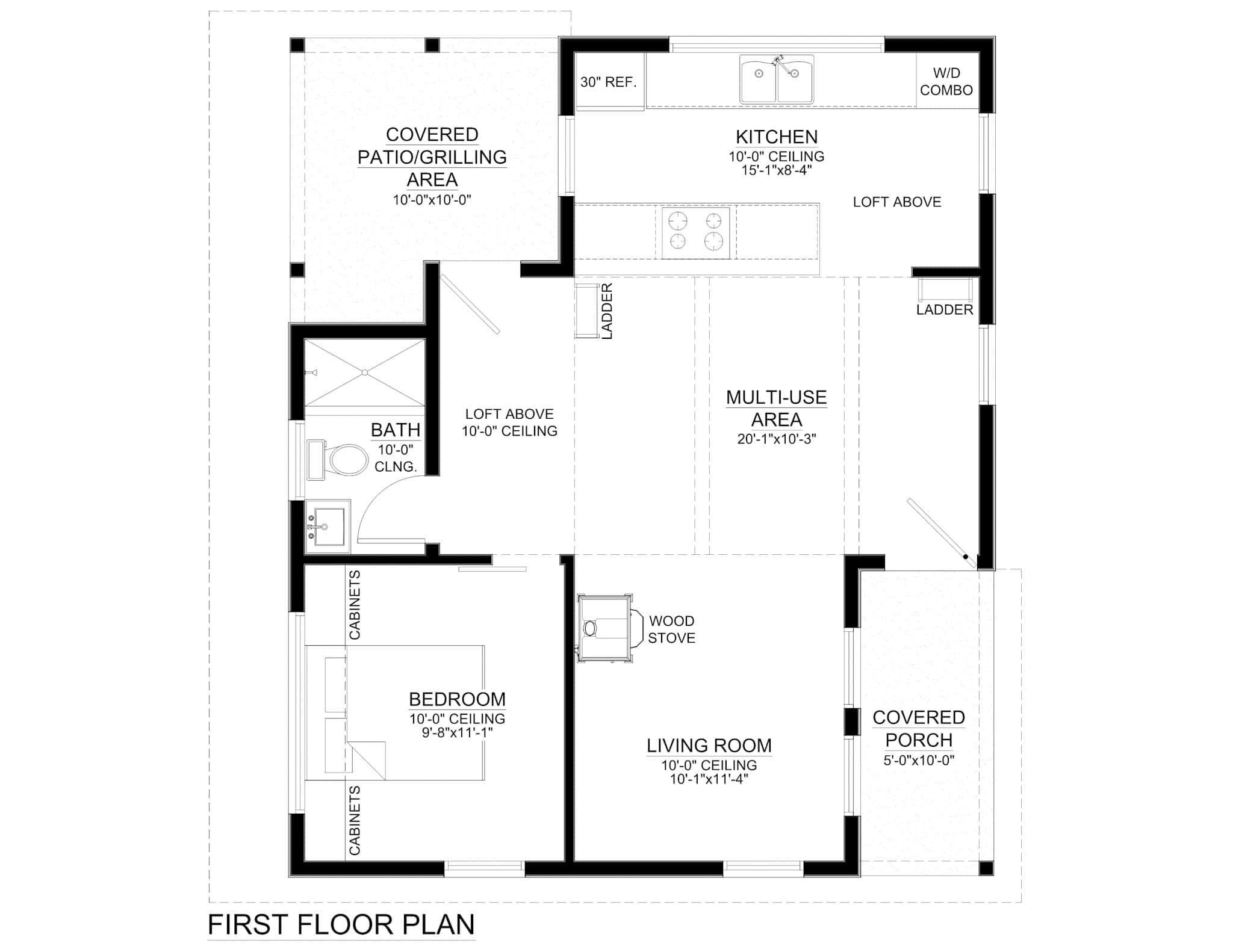 Modern Home Plan - 1 Bedrms, 1 Baths - 665 Sq Ft - #216-1002