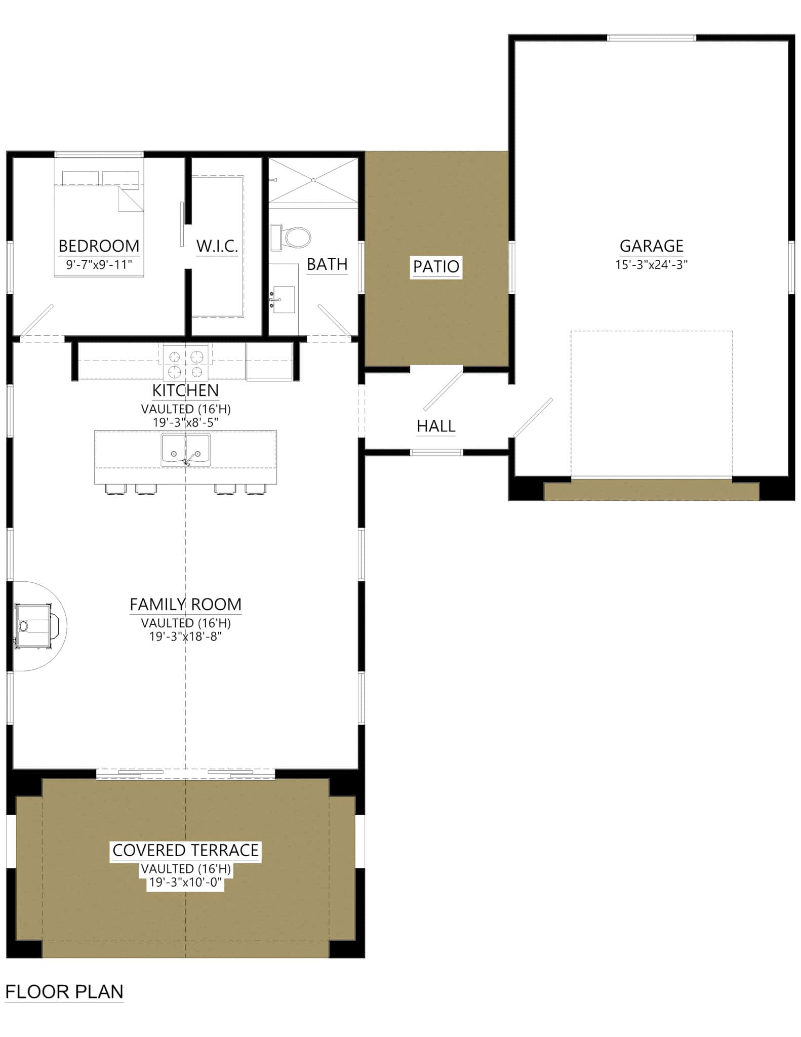 Modern House Plan - 1 Bedrms, 1 Baths - 740 Sq Ft - #216-1004