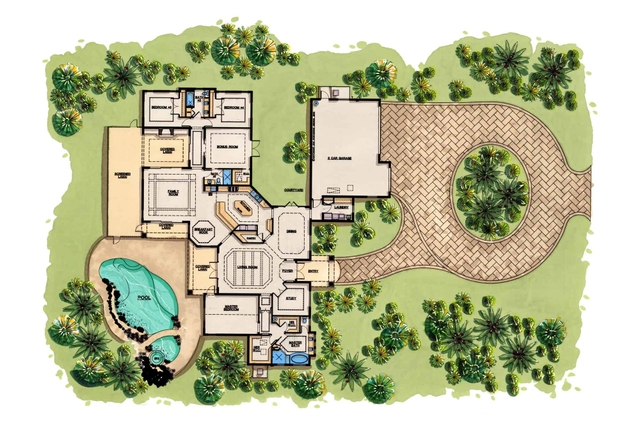 Traditional Home Plan - 4 Bedrms, 3 Baths - 4038 Sq Ft - #219-1000