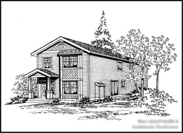 Traditional, Multi-Level House Plans - Home Design CD-M1675A2R-0 # 14618