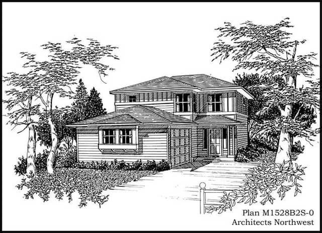Traditional, Multi-Level House Plans - Home Design CD-M1528B2S-0 # 14609
