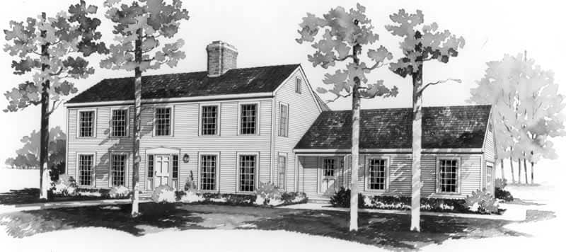 Colonial House Plans - Home Design HW-2538 # 17466
