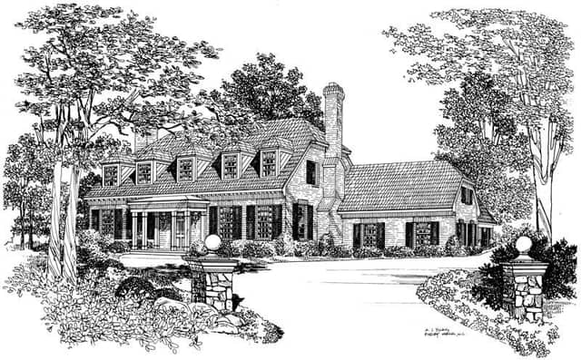 Colonial House Plans - Home Design HW-2688 # 17615