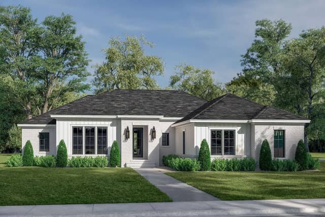 Contemporary Ranch Home Plan - 4 Bed, 3.5 Bath, 2216 Sq Ft - #142-1408