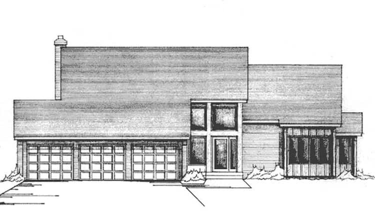 Contemporary Home Plan - 4 Bedrms, 2.5 Baths - 3647 Sq Ft - #146-2860