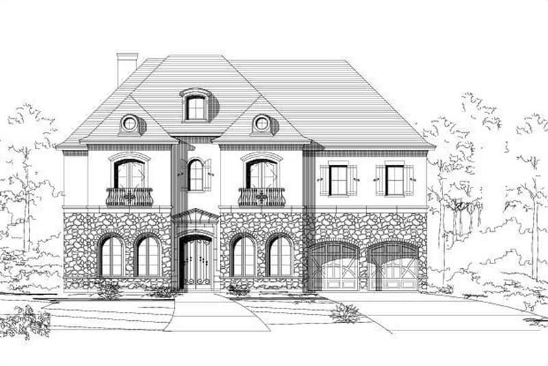 French, Country House Plans - Home Design OHP-20617 # 16185
