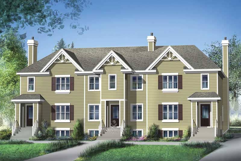 Multi-Level, Multi-Unit House Plans - Home Design PI-40355 # 17906