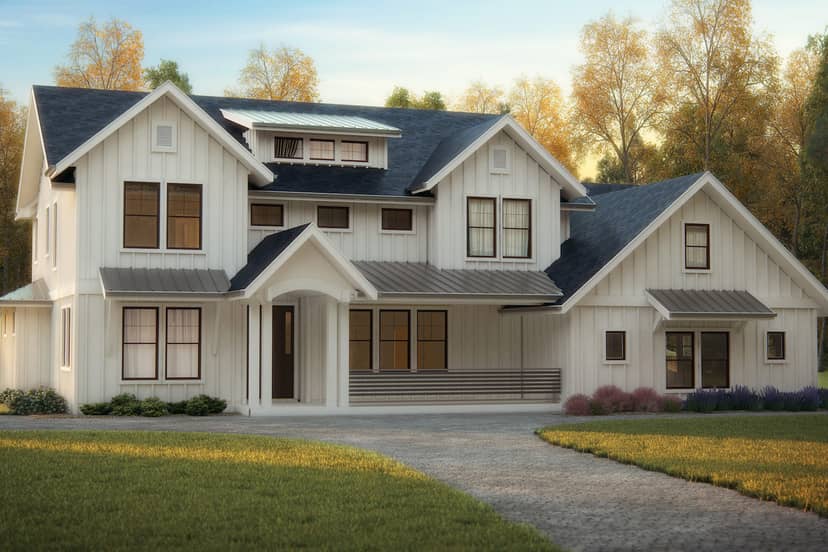 4 Bedrm, 3231 Sq Ft Transitional Country Farmhouse Plan #161-1086