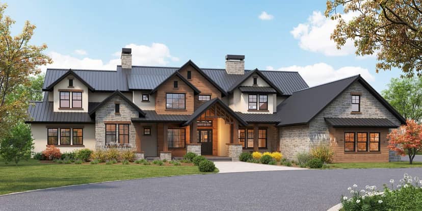 Contemporary Home Plan - 6 Bedrms, 6.5 Baths - 6535 Sq Ft - #161-1171