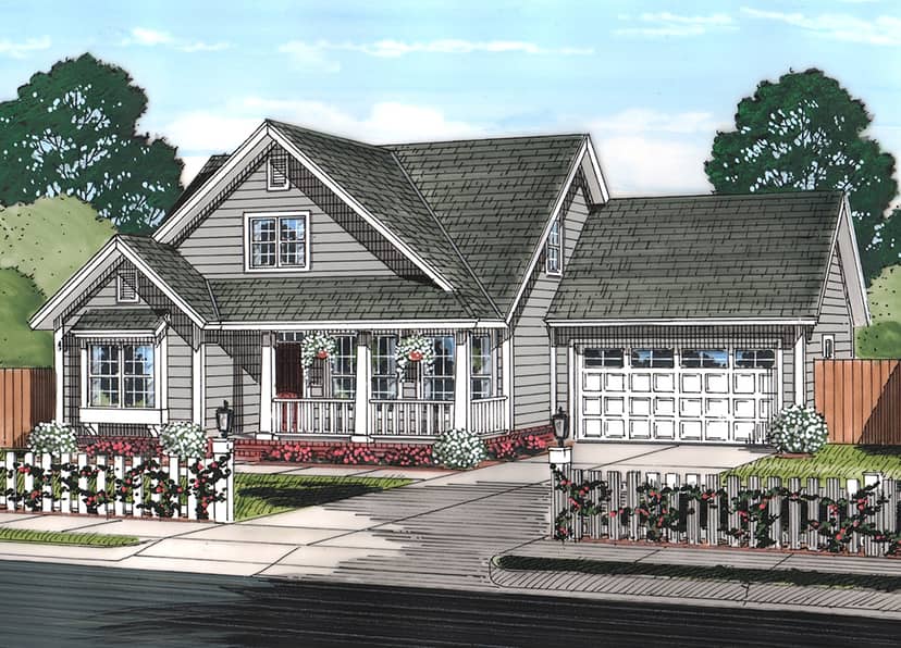 3 Bedrm, 1597 Sq Ft Cottage House Plan #178-1369