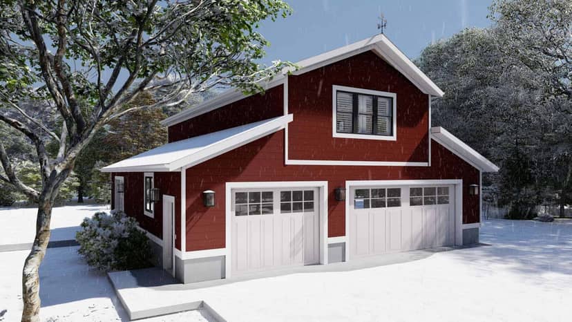 Rustic Garage Floor Plan - 1760 Sq Ft | Plan #187-1188