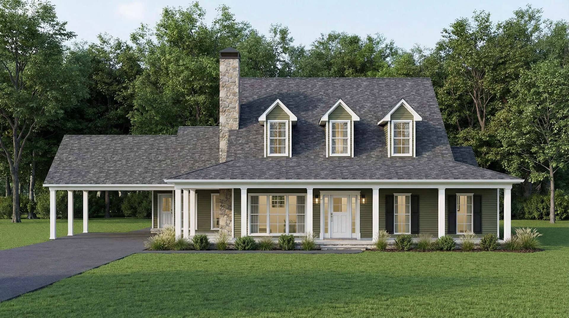 Farmhouse House Plan - 3 Bedrms, 2 Baths - 3418 Sq Ft - #193-1389
