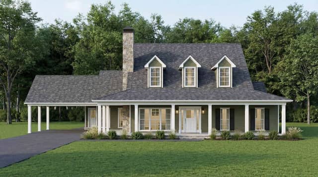 Farmhouse House Plan - 3 Bedrms, 2 Baths - 3418 Sq Ft - #193-1389