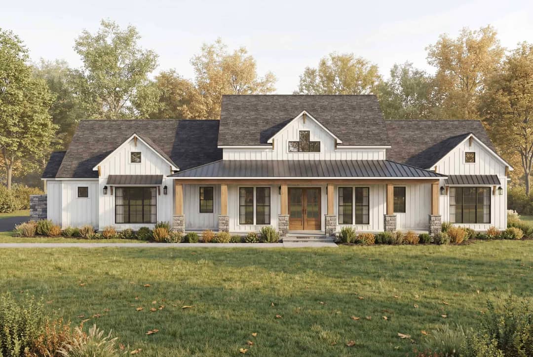 Farmhouse House Plan - 3 Bedrms, 3.5 Baths - 2692 Sq Ft - #193-1391