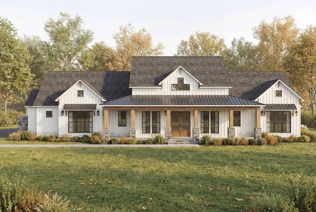 Farmhouse House Plan - 3 Bedrms, 3.5 Baths - 2692 Sq Ft - #193-1391
