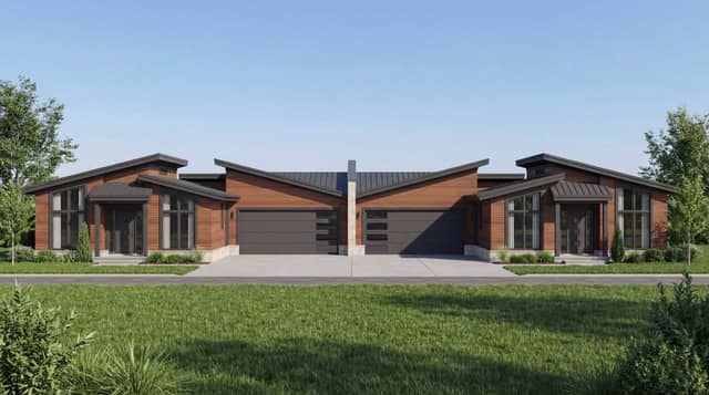 Modern Duplex Plan: 3 Bedrm, 1388 Sq Ft Per Unit - #193-1392