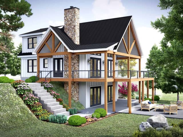 Craftsman House Plan with In-Law Suite and Walkout Basement - 3482 Sq ...