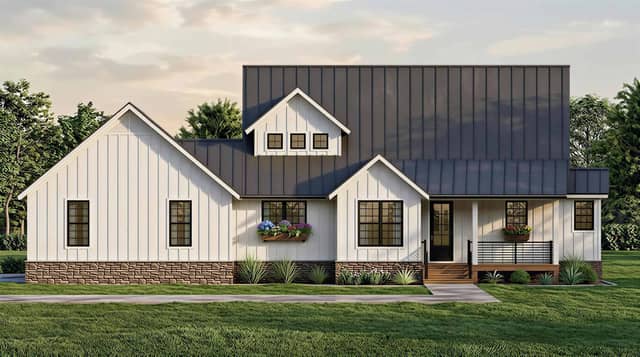 Modern Farmhouse House Plan with Detached Garage - 1935 Sq Ft, 3 Beds ...