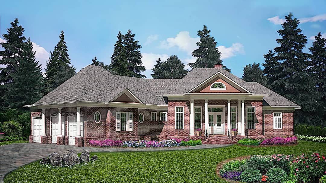 Colonial Home Plan - 5 Bedrms, 5.5 Baths - 4218 Sq Ft - Plan #198-1141