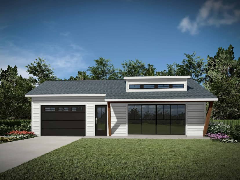 ADU Studio House Plan - 400 Sq Ft, 1 Bath - #208-1040 | The Plan Collection