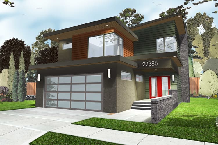 Contemporary House Plan - 3 Bedrms, 3 Baths - 2001 Sq Ft - #100-1226