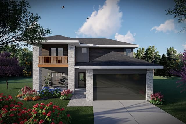 Modern House Plan - 3 Bedrms, 2.5 Baths - 1634 Sq Ft - #101-2046