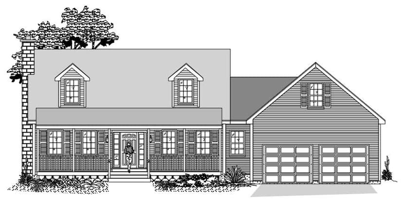 Cape Cod Floor Plan - 3 Bedrms, 2 Baths - 1805 Sq Ft - #110-1031
