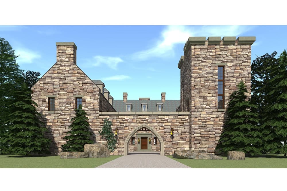 Scottish Castle House Plan with Tower with 5 Bedrms | #116-1010
