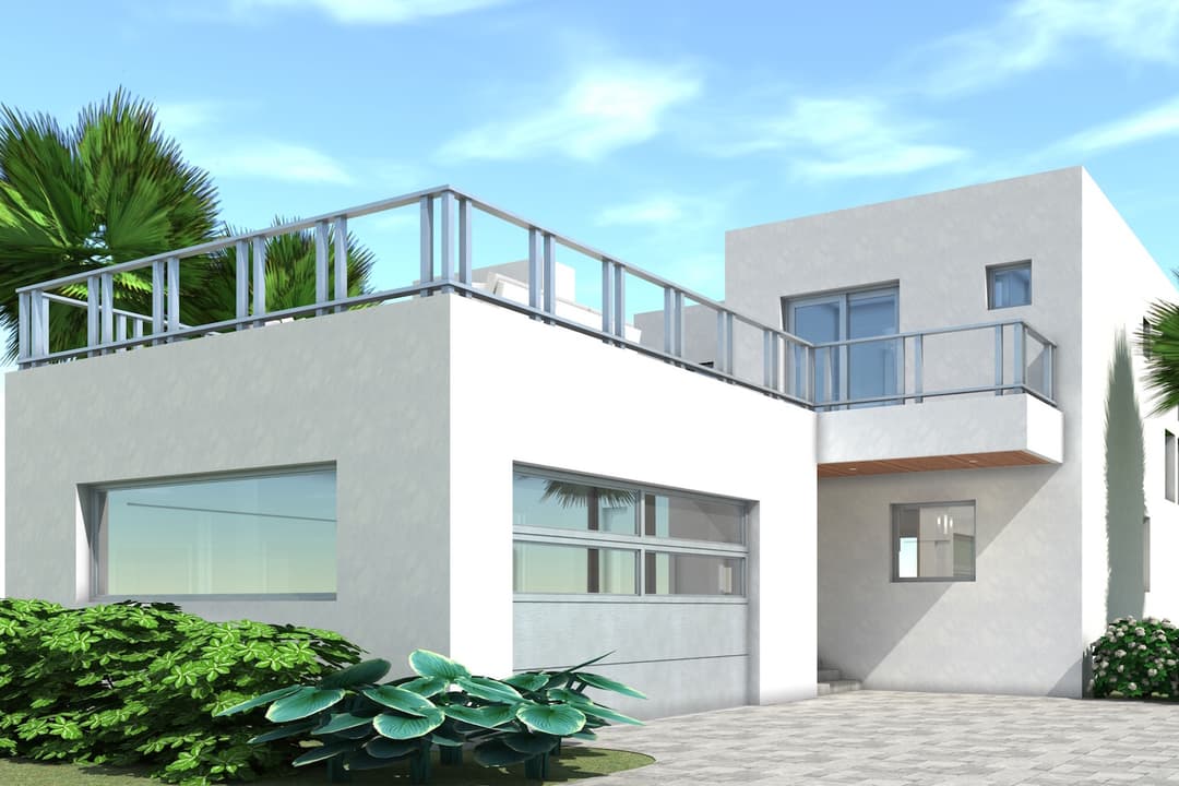 Modern 2 Story House Plan with Rooftop Patio - 1476 Sq Ft