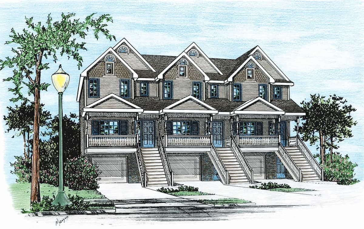 Multi-Unit (3 Units) Plan #120-1838: 2 Bedrm, 1341 Sq Ft Per Unit Home